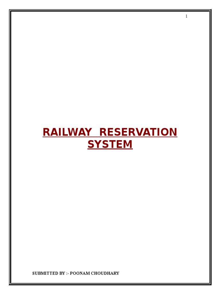 Railway Reservation System | PDF | Software Testing | Software Development
