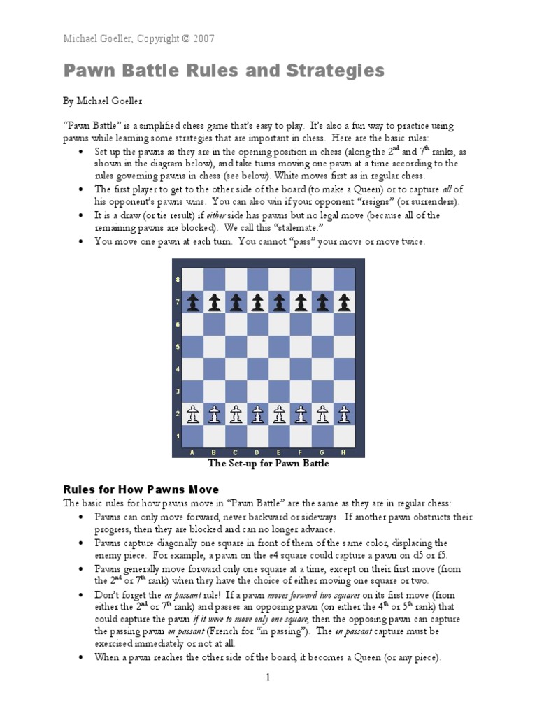 Pawn Battle Strategies | PDF | Chess Strategy | Chess