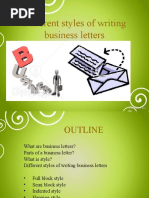 Business Letter Styles Overview | PDF | Text | Writing