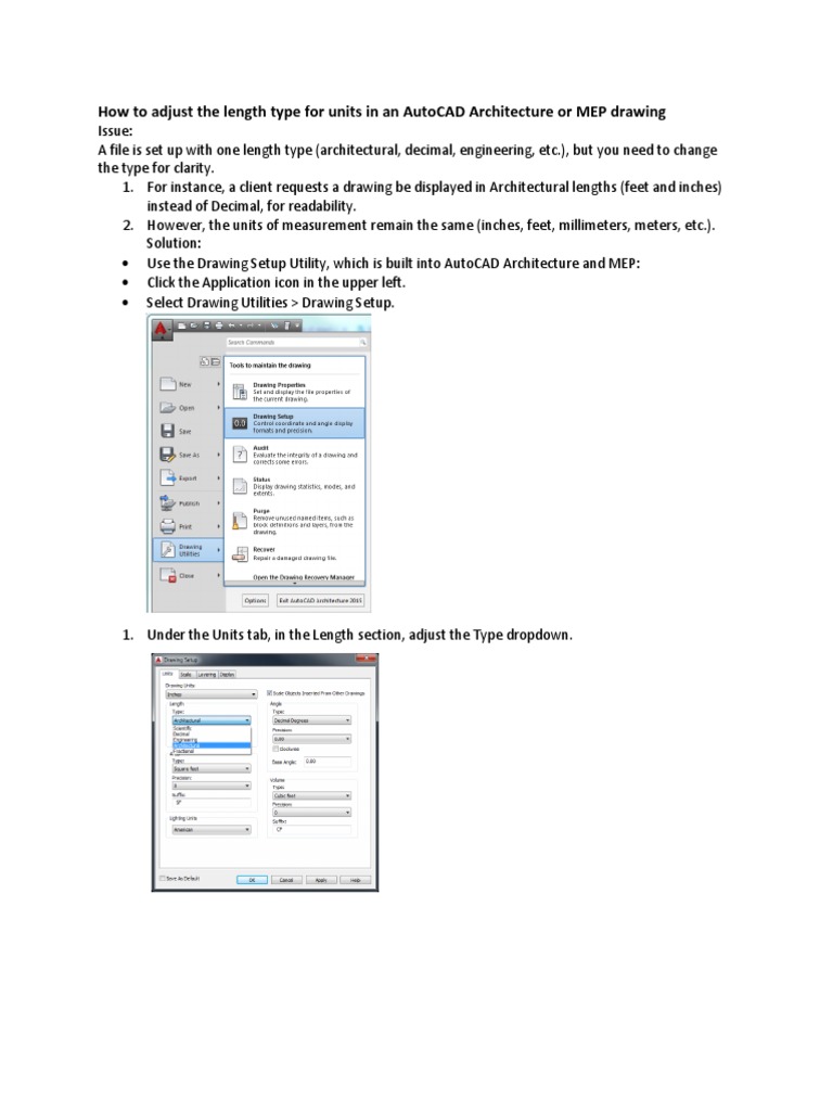 How To Adjust The Length Type For Units in An Autocad Architecture or ...