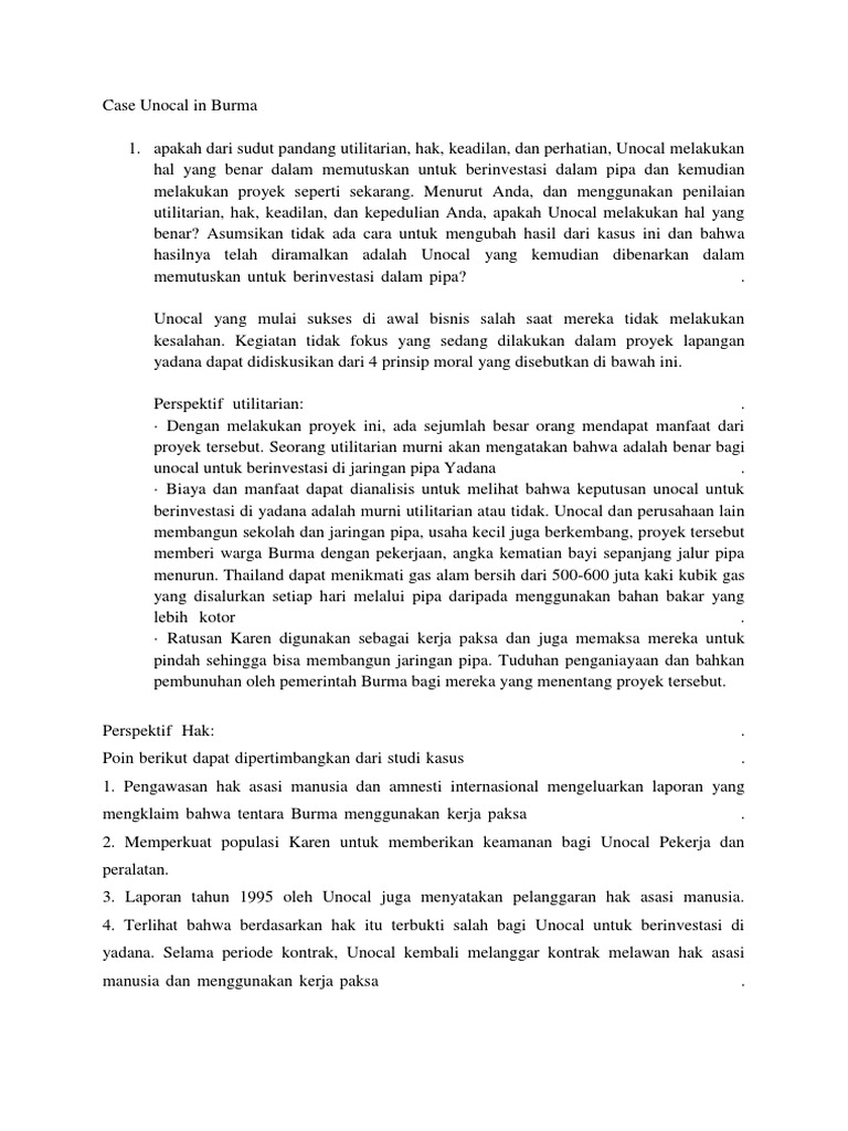 Case Unocal in Burma | PDF