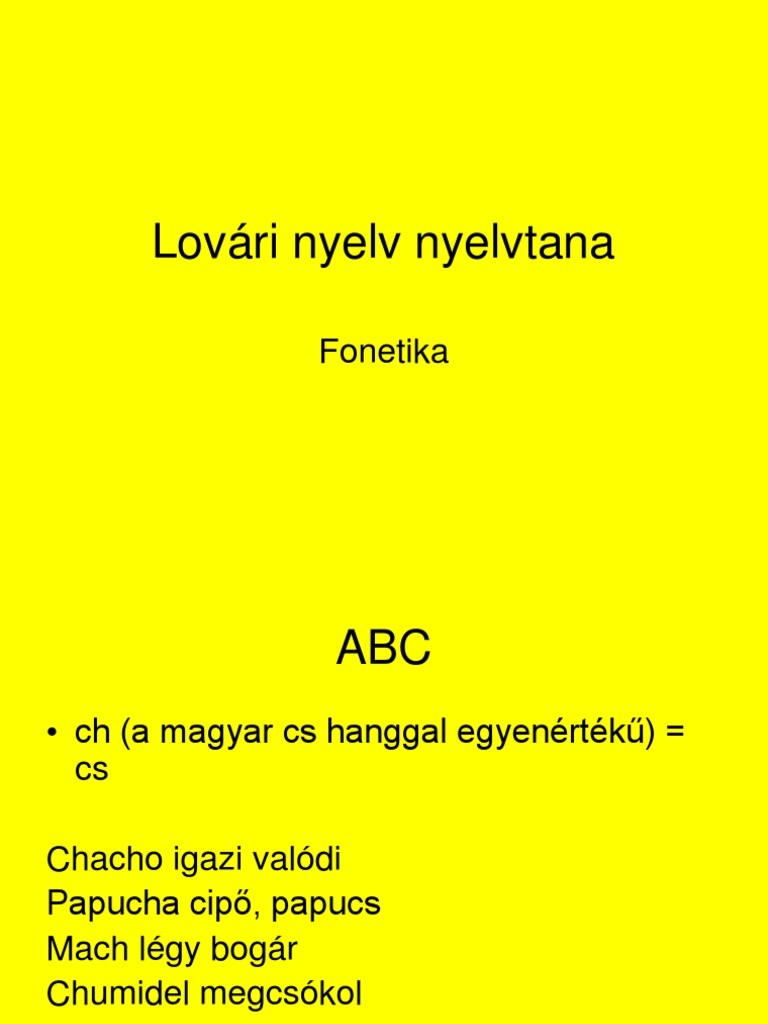 Lovari Nyelvtan | PDF