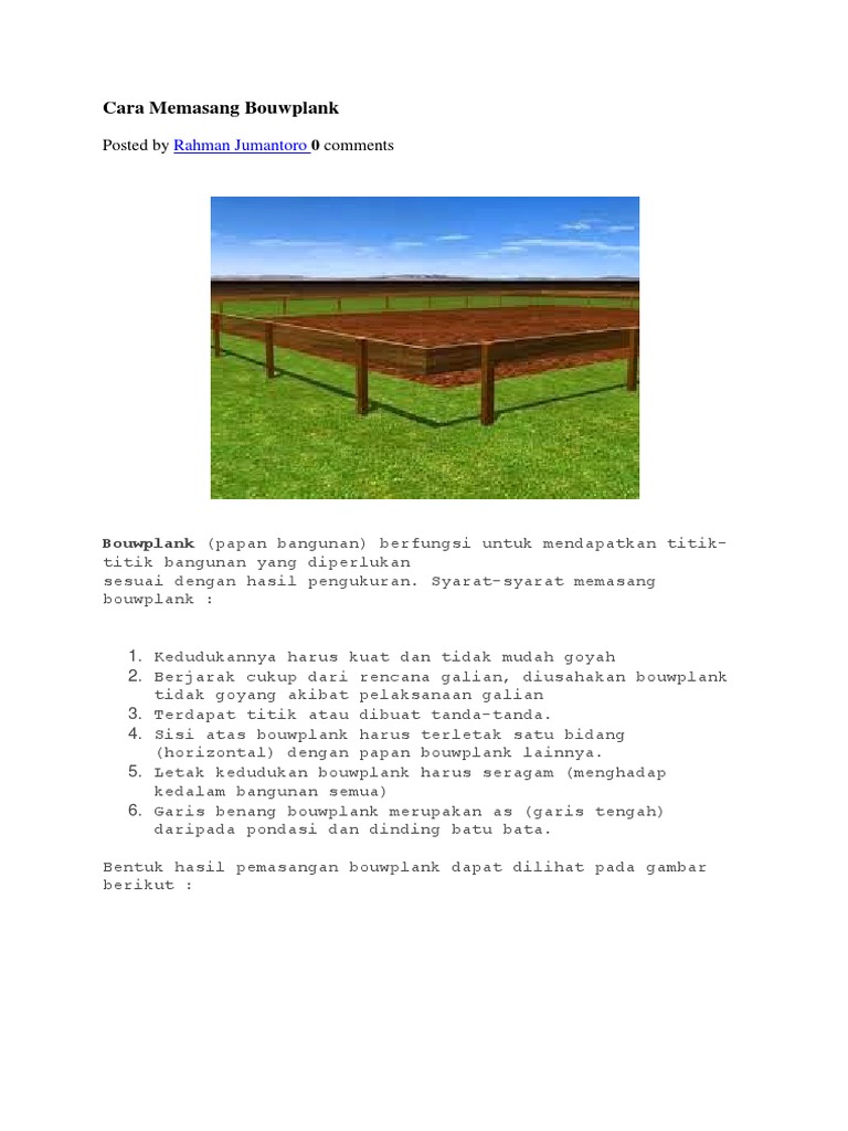 Panduan Pemasangan Bouwplank | PDF