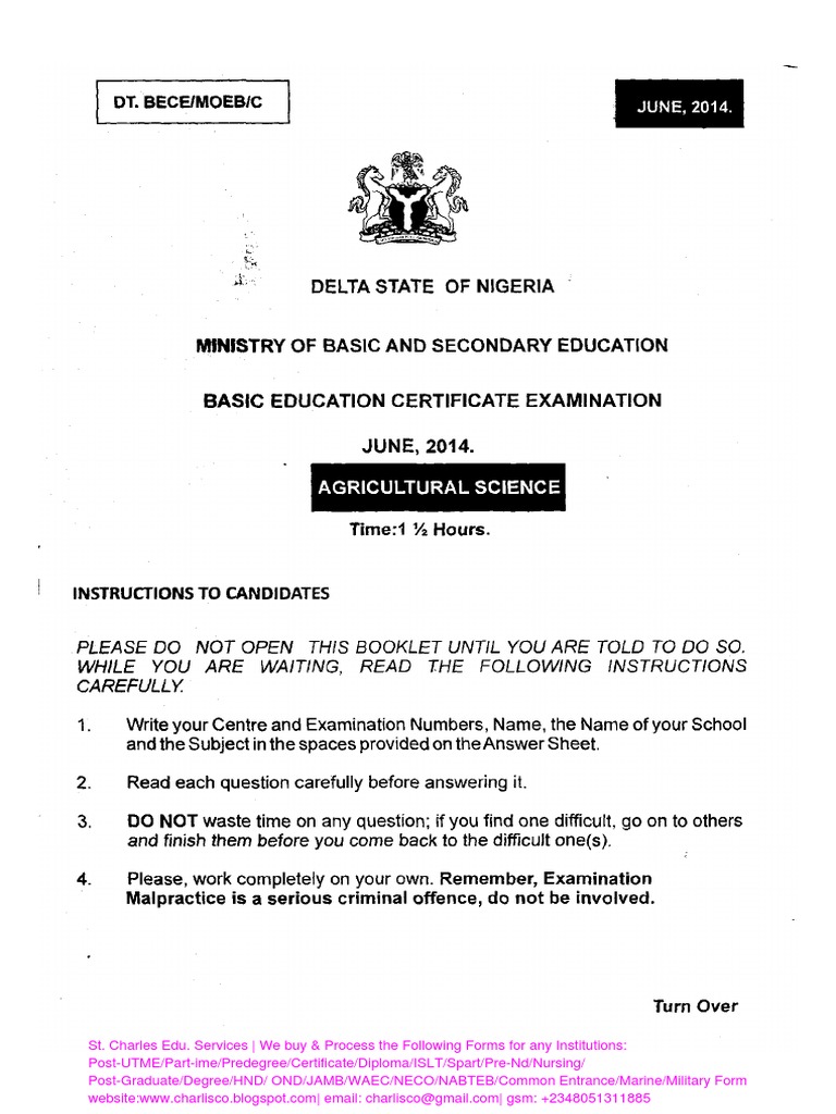 Junior Waec Basic Education Past Question PDF | PDF | John The Baptist ...