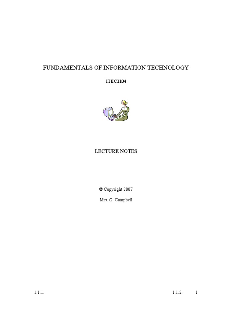 Fundamentals of IT Manual | PDF | Computer Data Storage | Disk Storage