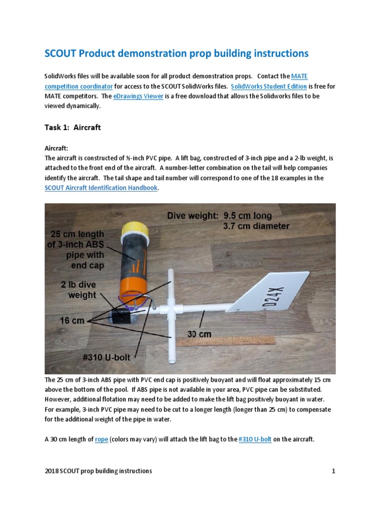 SCOUT Product Demonstration Prop Building Instructions: Task 1 ...