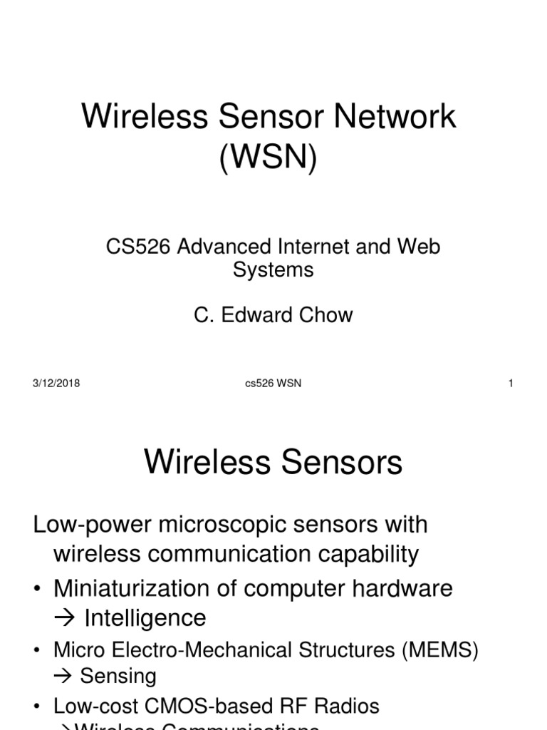 Wireless Sensor Network | PDF | Wireless Sensor Network | Computer Network