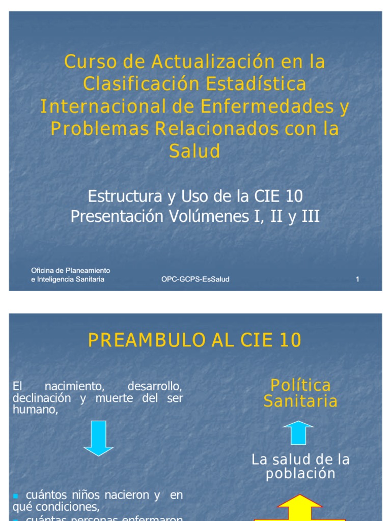 01 REPLICA Estructura y Uso de La CIE 10 Presentación Volúmenes I, II y IIIs | PDF ...