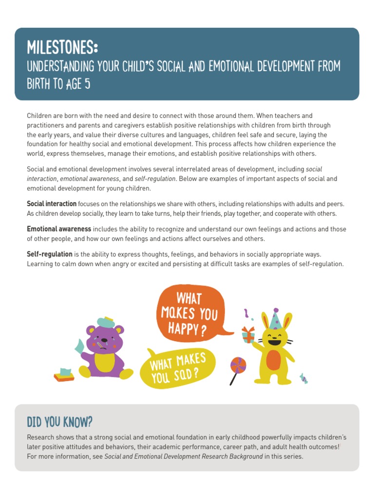 Milestones:: Understanding Your Child's Social and Emotional ...