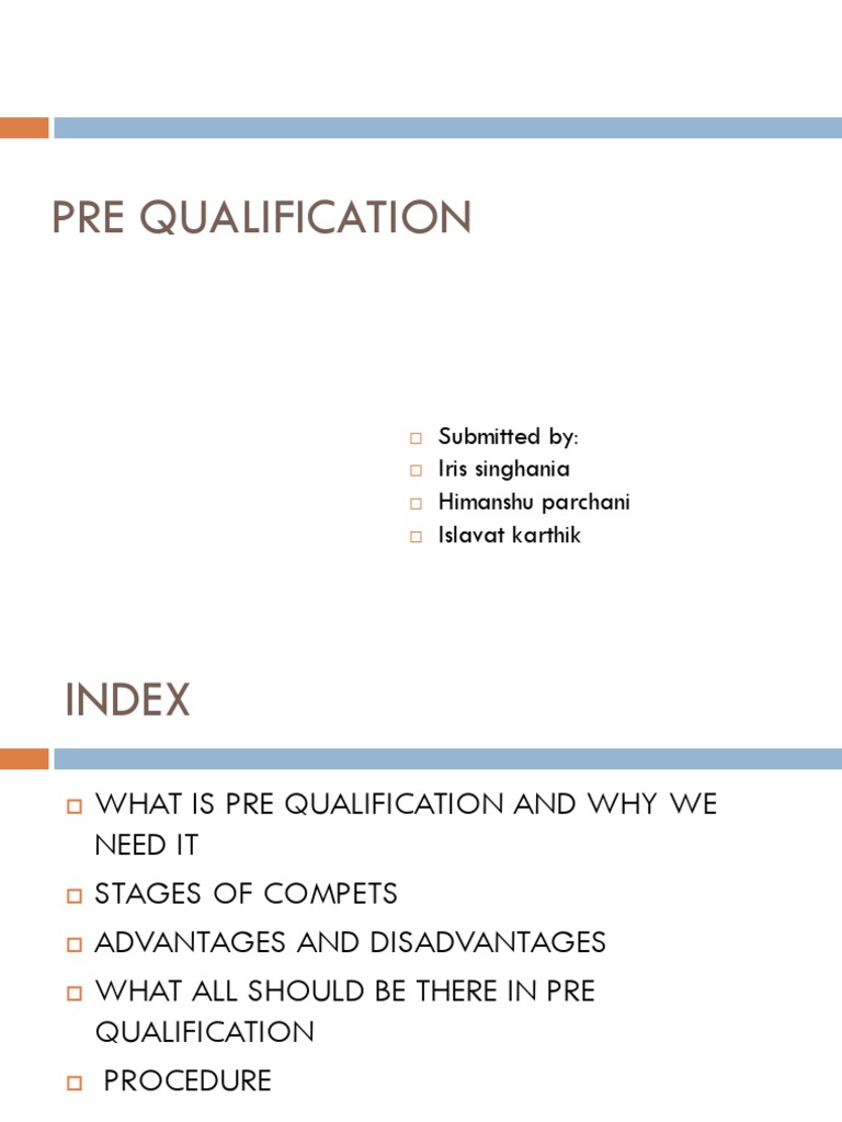 Tender - Prequalification | PDF | Construction Bidding | Procurement