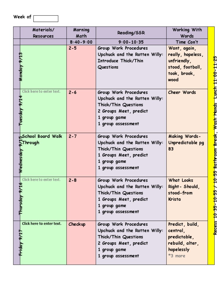 Lesson Plans Week 5-Parent | PDF
