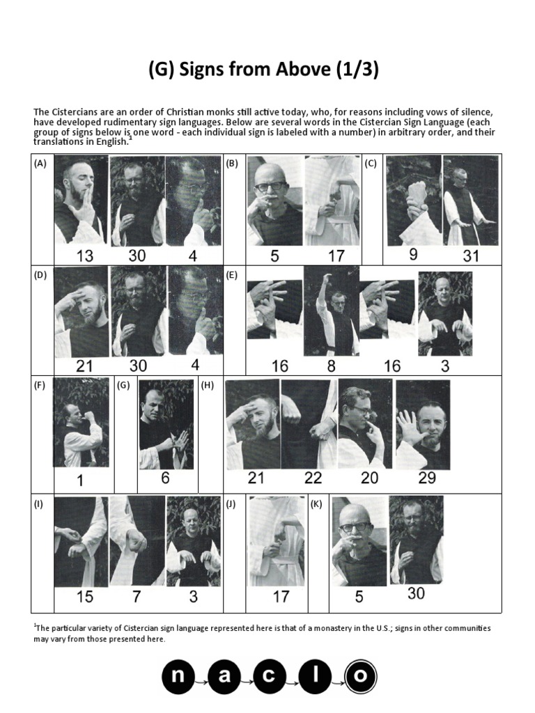 Cistercian Sign Language | PDF | Monk