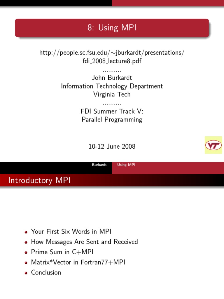 Parallel Programming | PDF | Message Passing Interface | Message Passing