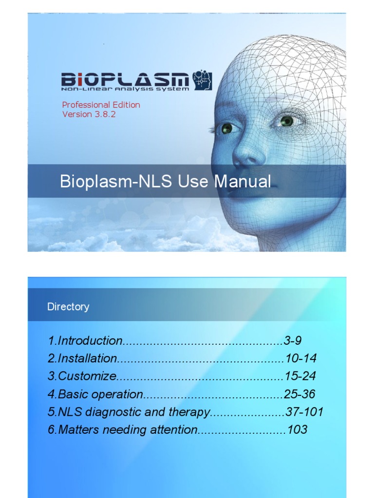 Bioplasm NLS Use Manual(Training) v3.8.2 | Energy Medicine | Epithelium