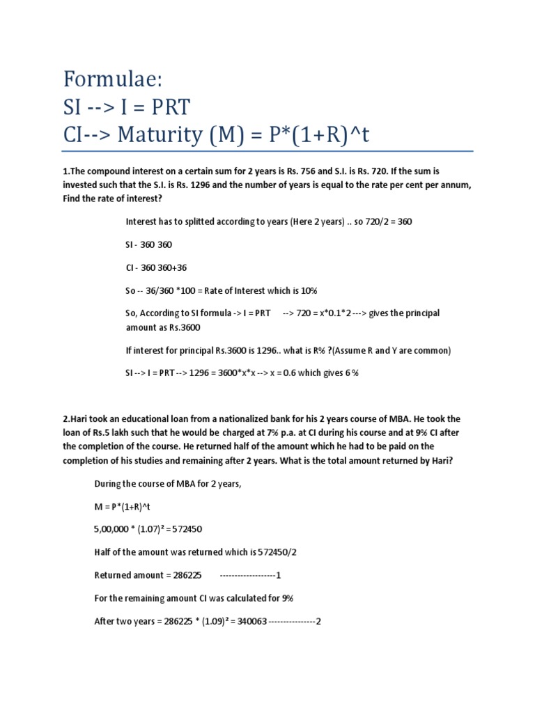 CI | PDF | Compound Interest | Interest