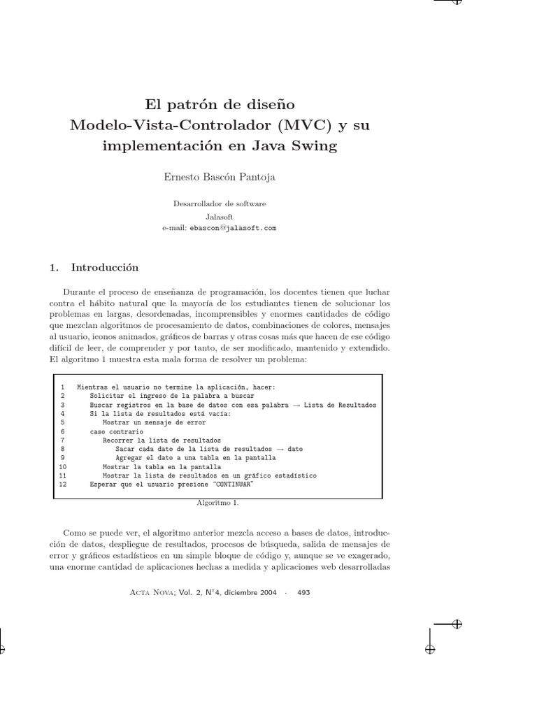 MVC y Su Implementación en Java Swing | PDF | Modelo – Vista ...