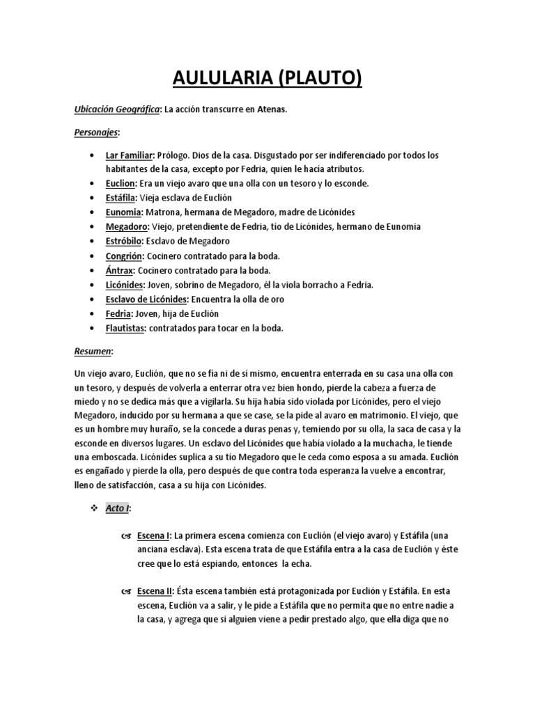 Aulularia | PDF