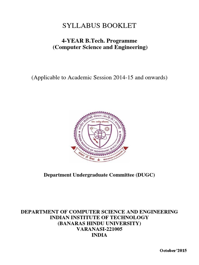 Cse Syllabus Booklet 4 Yr Btech Revised 060120163 Pdf Integral Derivative