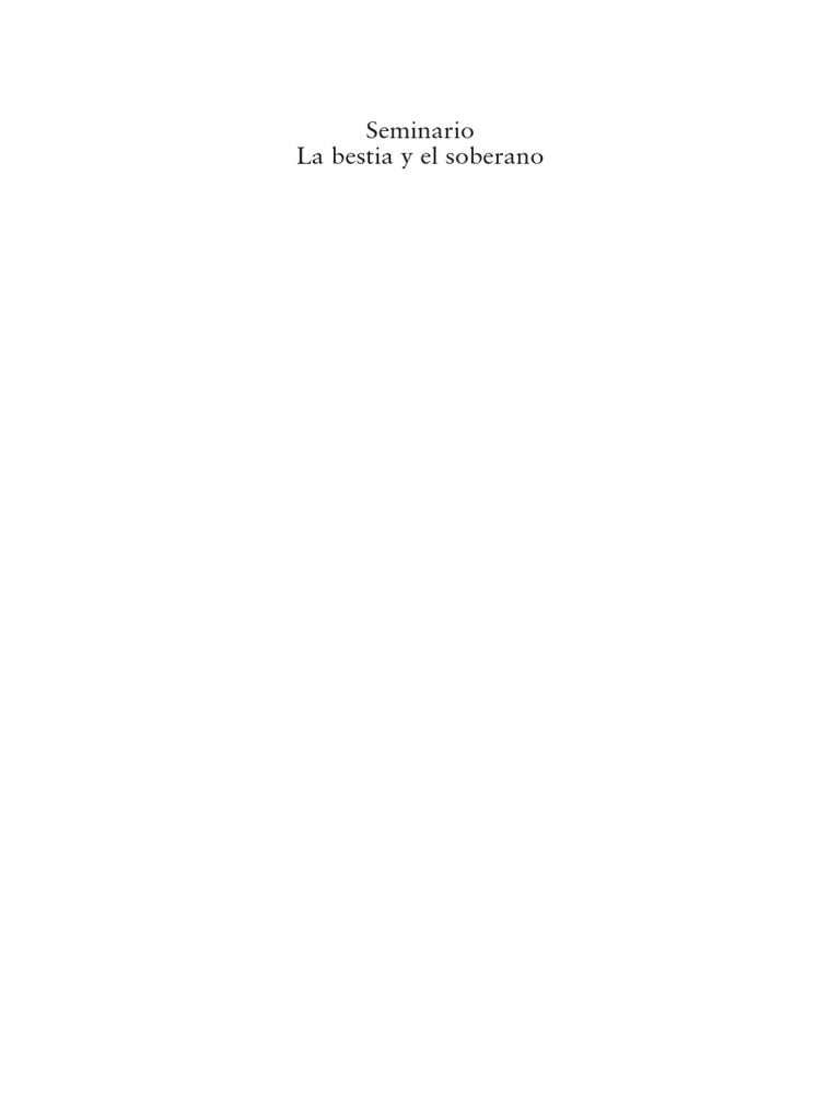 DERRIDA - La Bestia y El Soberano PDF | PDF | Gilles Deleuze | Analogía