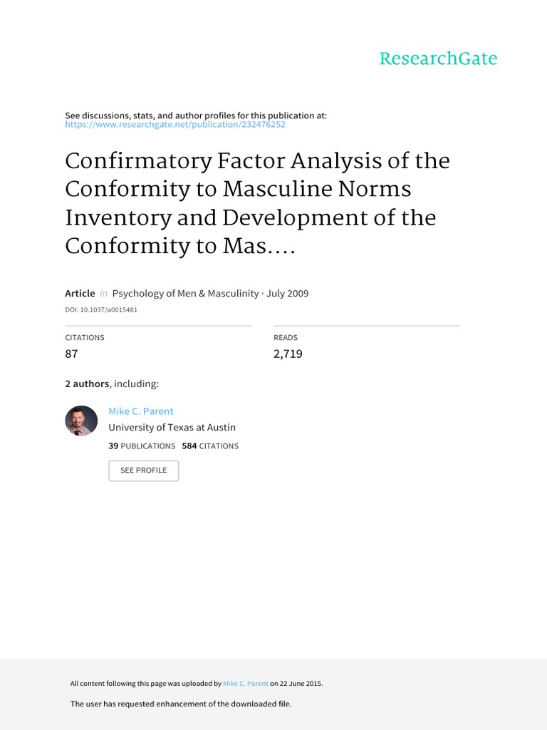 Confirmatory Factor Analysis of The Conformity To PDF | PDF | Validity ...