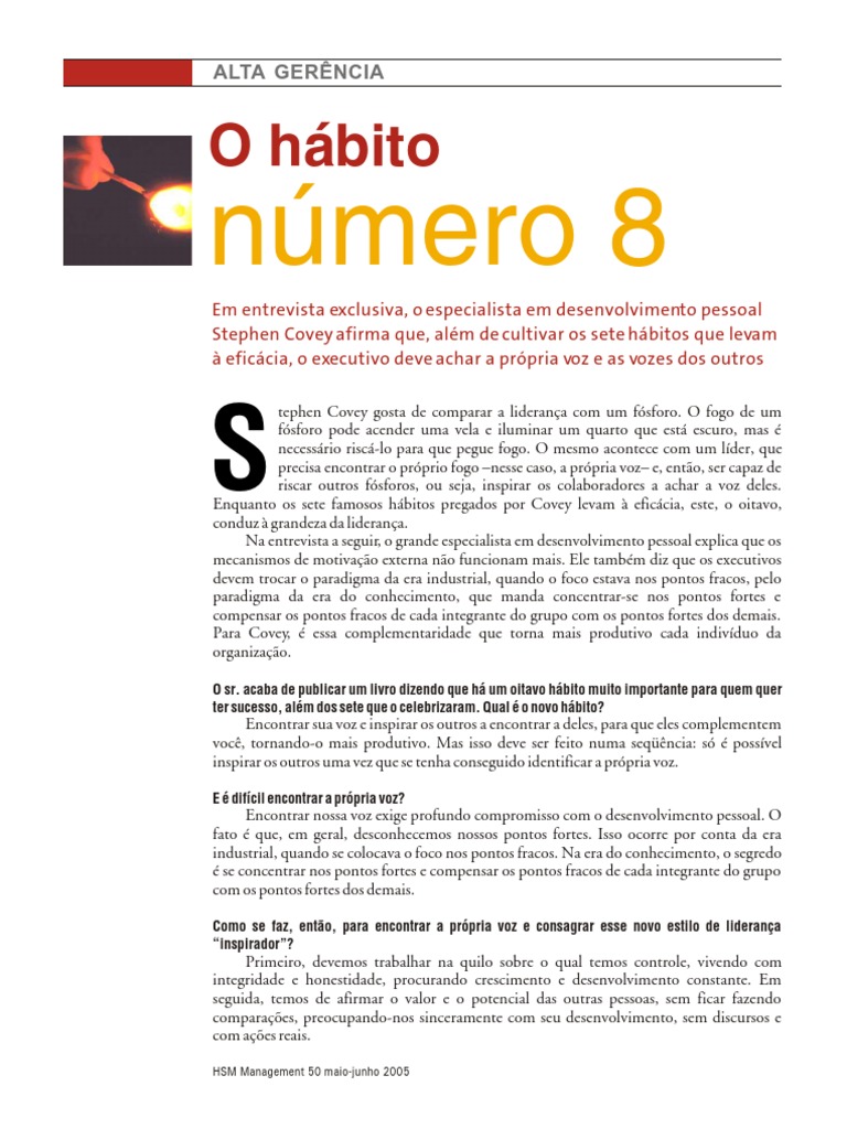 HSM o Habito Numero 8 Por Stephen Covey | PDF