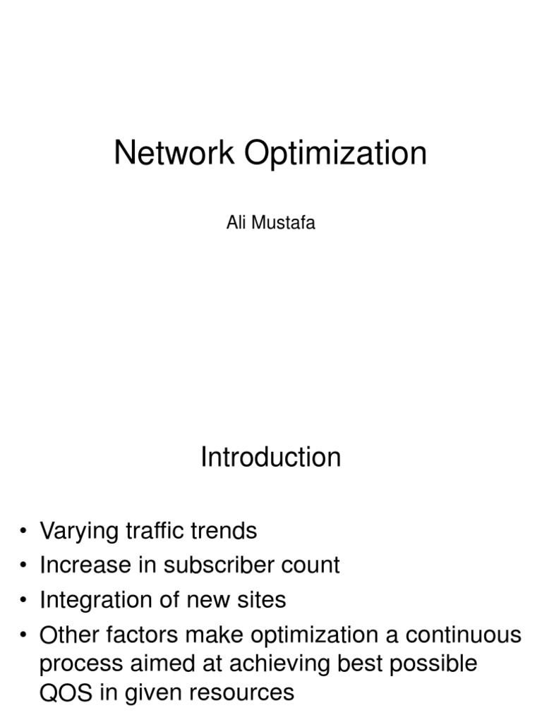 Network Optimization | PDF | Electromagnetic Interference | Base Station