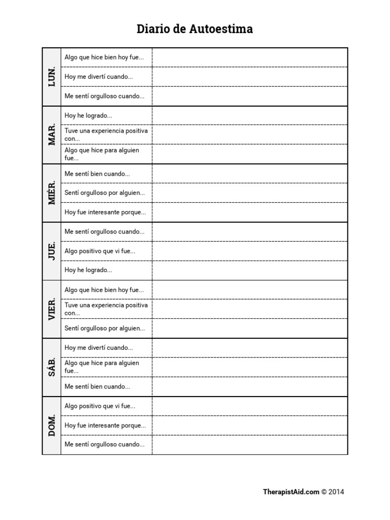 Diario de Autoestima PDF | PDF