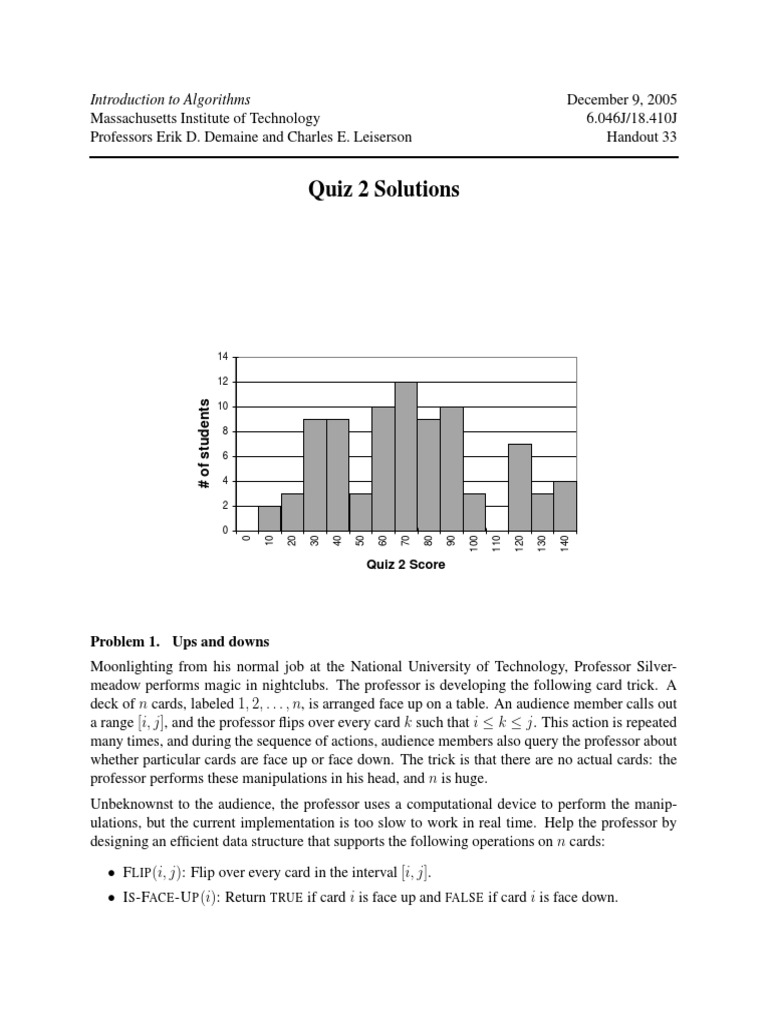 Quiz 2 Solutions Introduction To Algorithms Pdf Algorithms And 4887