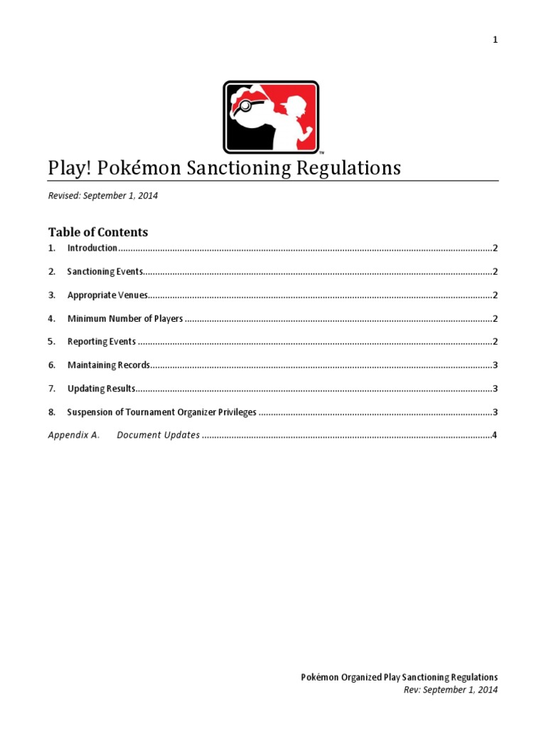 Pokémon Tournament Sanctioning Rules | PDF | Government | Government ...