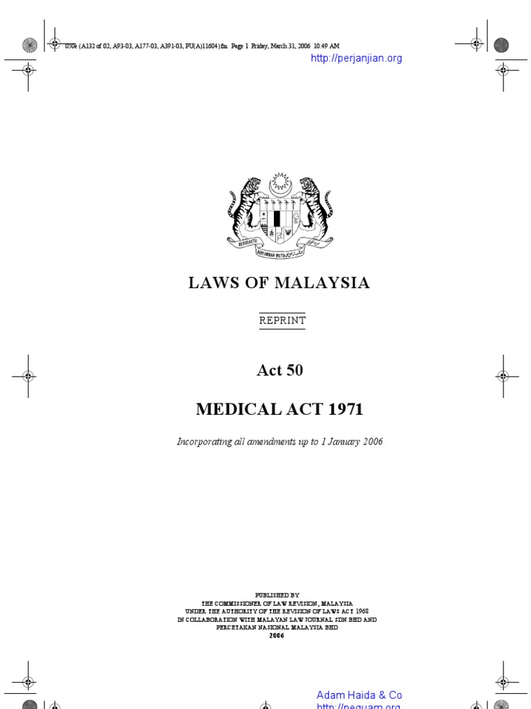 Medical Act 1971 (Act 50) | PDF | Public Law | Government