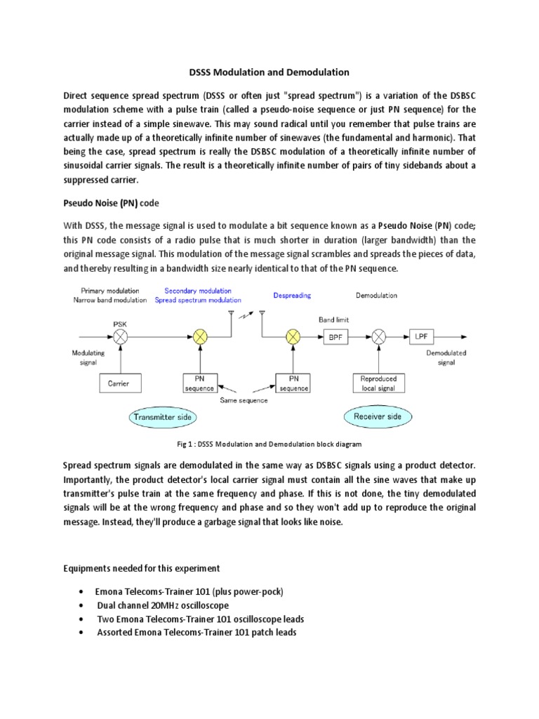 DSSS Modulation and Demodulation Guide | PDF | Detector (Radio ...