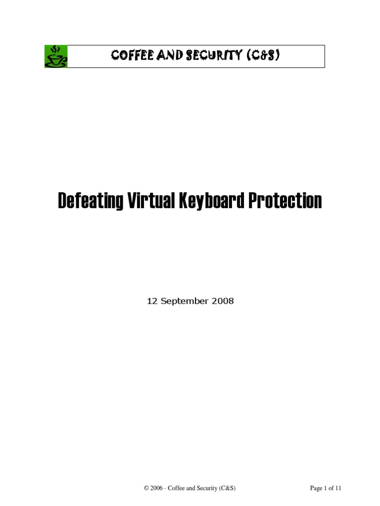 Defeat Virtual Keyboards | PDF | Online Banking | Banks & Banking