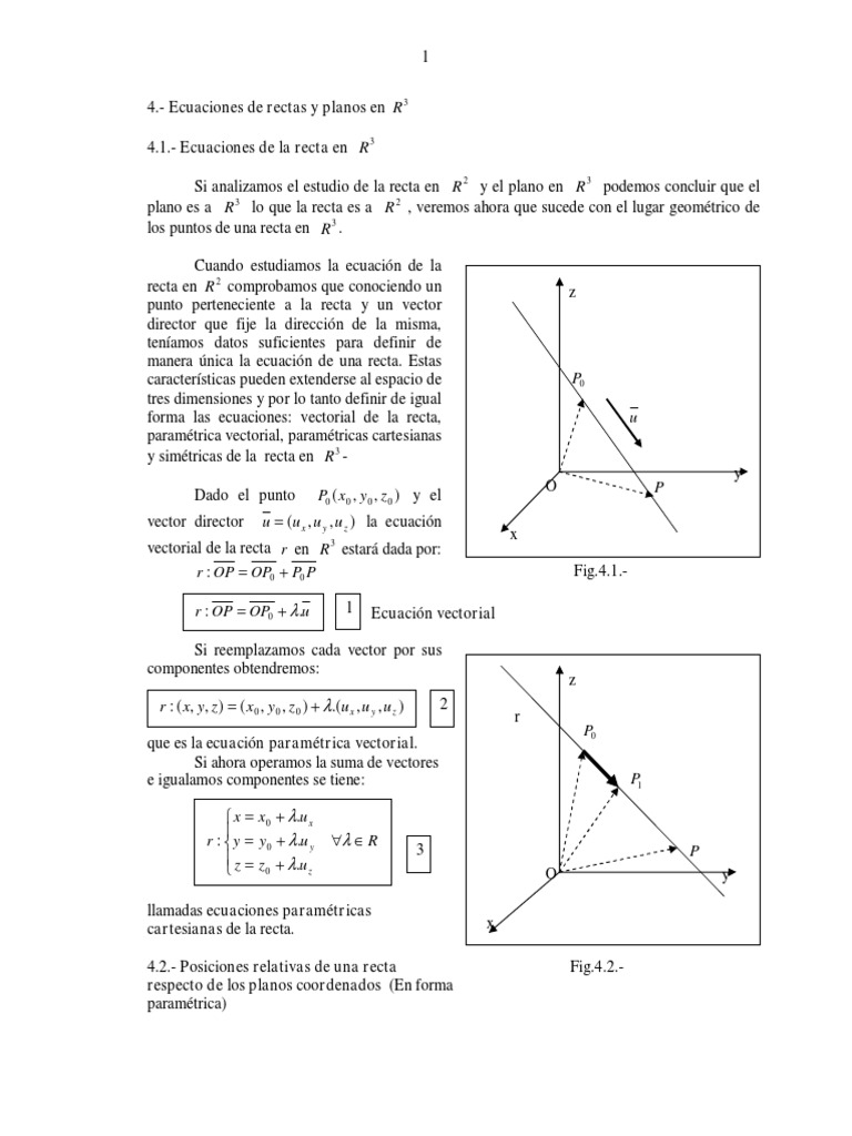 Ecuaciones de rectas y planos en R3 | PDF | Geometria plana) | Línea ...