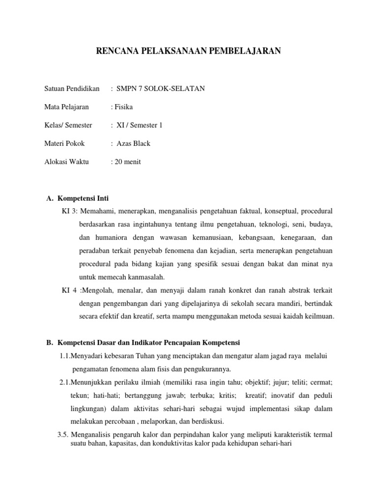 Pembelajaran Azas Black Fisika | PDF