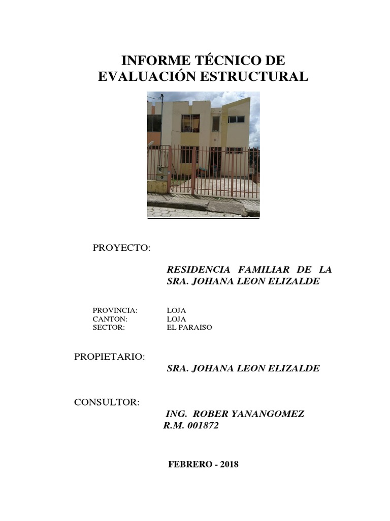 Informe Tecnico Estructural | PDF | Fundación (Ingeniería) | Hormigón
