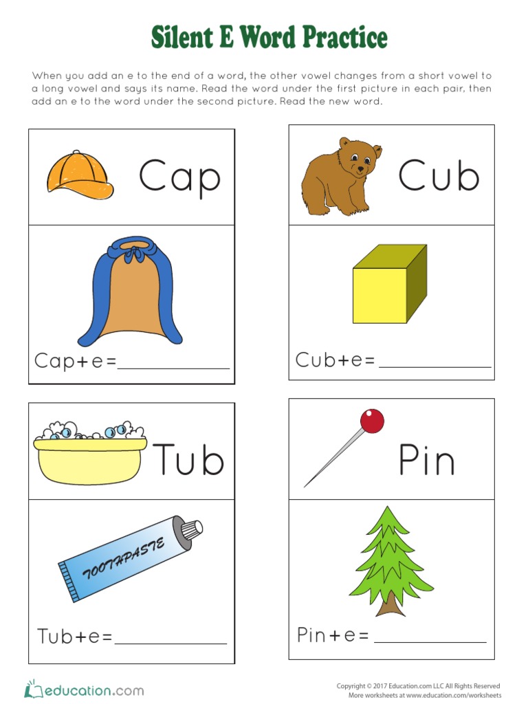 Silent e Word Practice | PDF