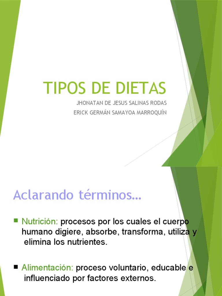 Tipos de Dietas | PDF | Fibra dietética | Dieta y nutrición