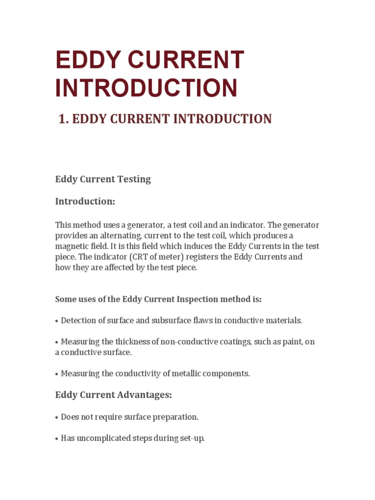 Eddy Current Introduction | PDF | James Clerk Maxwell | Electromagnetic ...