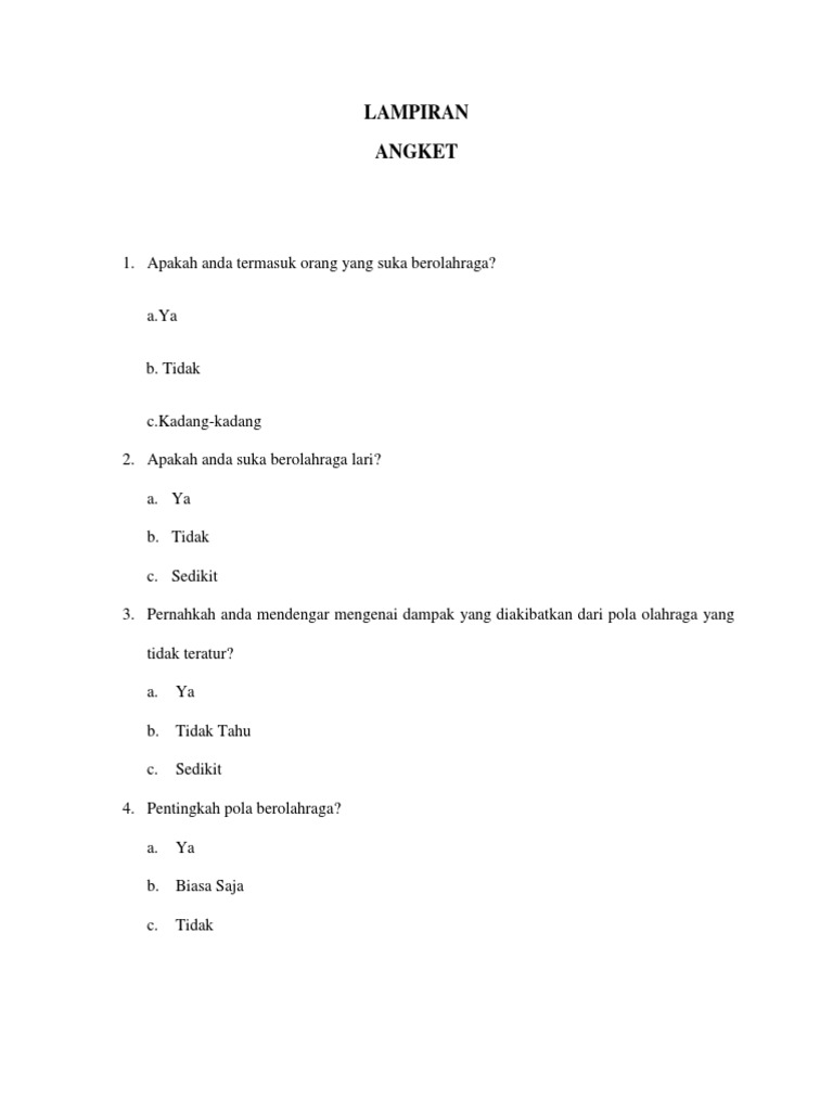 Contoh Angket | PDF