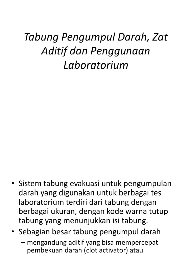 Common Blood Collection Tubes, Their Additives and | PDF | Coagulation ...