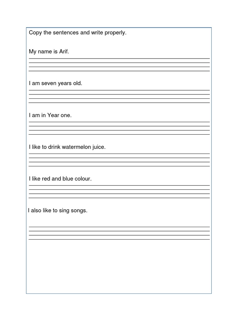 Copy The Sentences and Write Properly | PDF