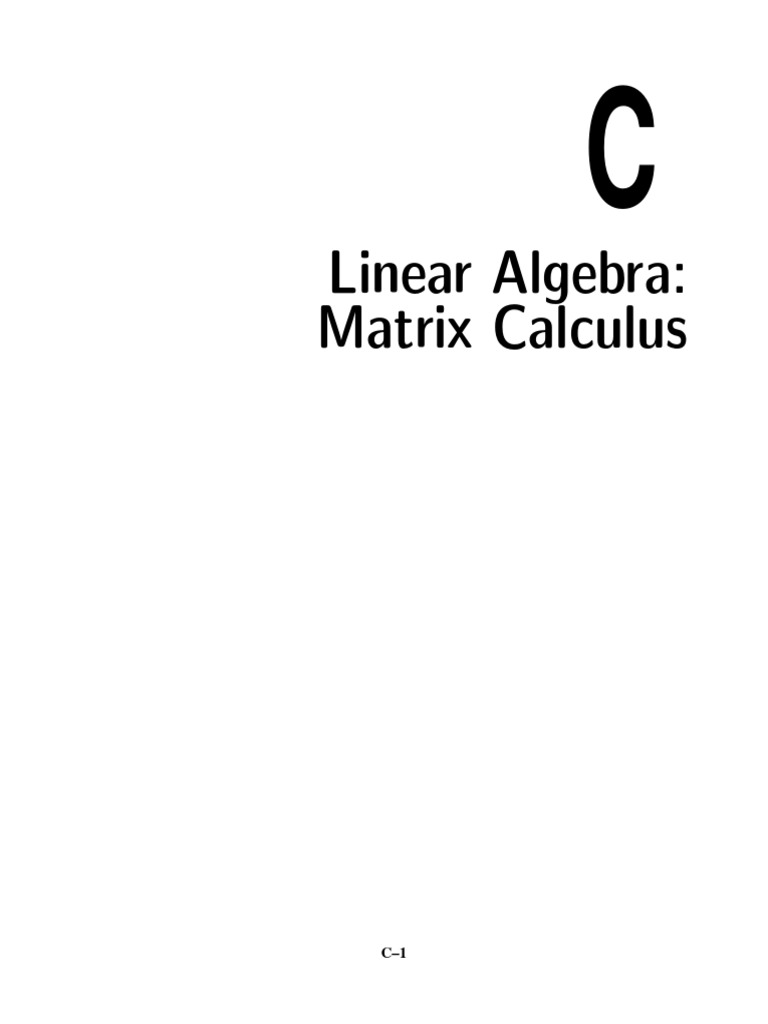 Matrix Calculus | PDF | Matrix (Mathematics) | Derivative