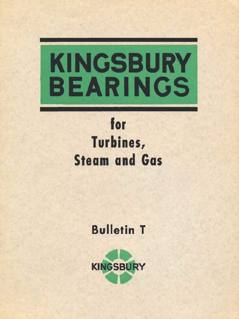 Kingsbury Bearings: Turbines, Steam and Gas | PDF | Bearing (Mechanical ...