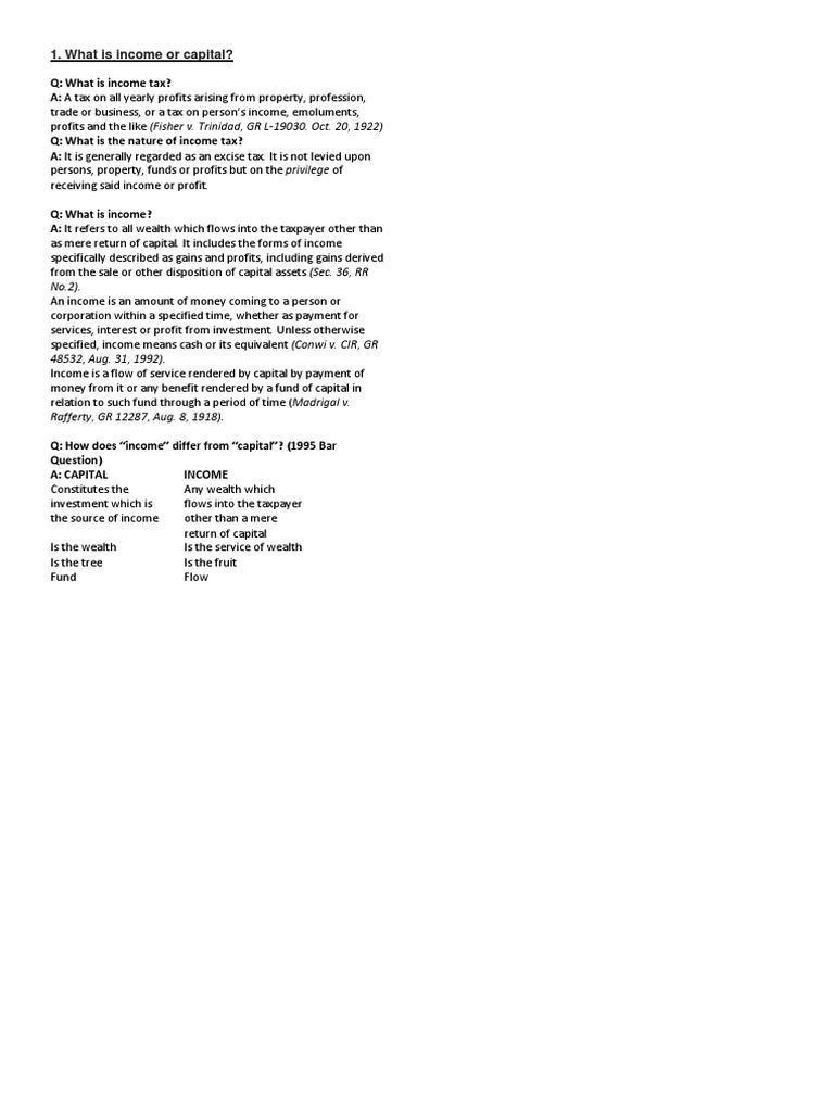 Understanding Income and Capital | PDF | Finance & Money Management | Law