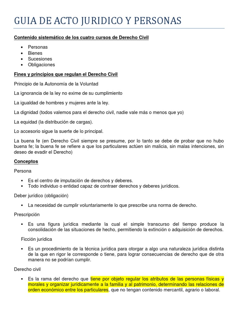 Guia de Acto Juridico y Personas | PDF | Ley de fideicomiso | Virtud
