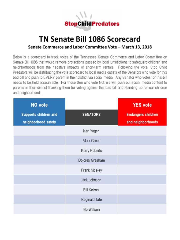 SCP Senate Bill 1086 Scorecard | PDF