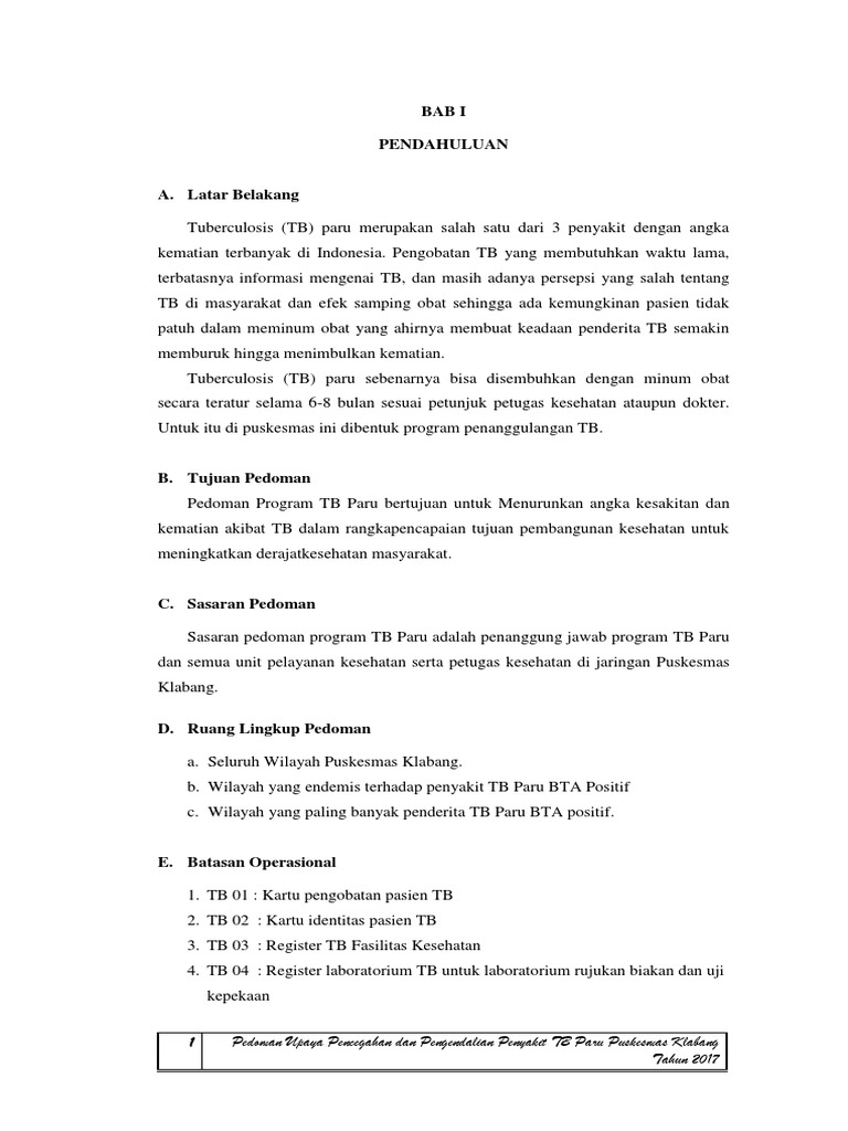 Pedoman TB Paru Klabang | PDF
