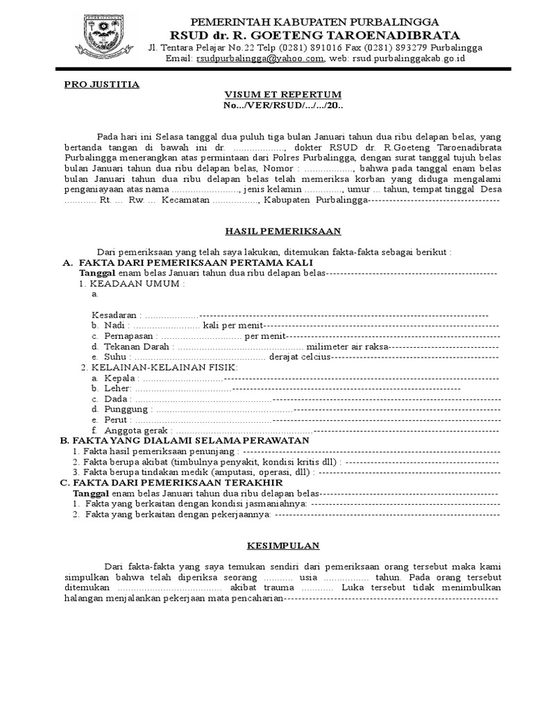 Format Visum Et Repertum | PDF