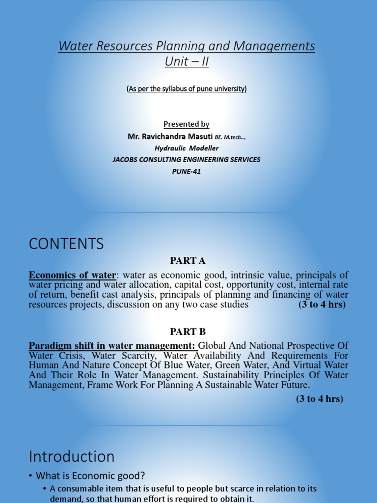 Water Economics & Management Guide | PDF | Cost–Benefit Analysis | Resource