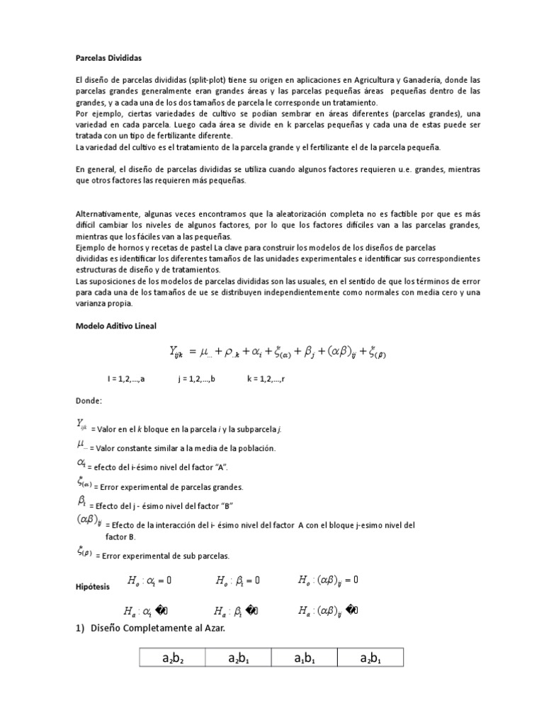 Diseño de Parcelas Divididas en Agricultura | PDF | Colector | Agricultura